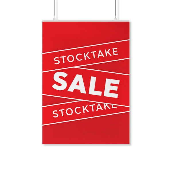 Stocktake Red Banners Poster – In Store Sale Signs